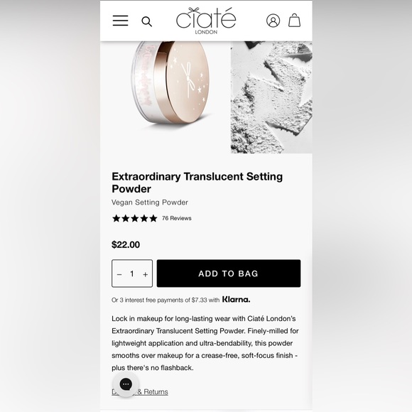 Ciate | Makeup | Extraordinary Translucent Setting Powder New Plastic ...